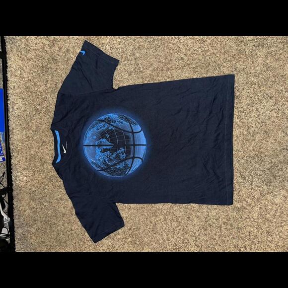 Nike | Shirts | Rare Vintage Nike Mens Blue Earth Basketball Sphere ...
